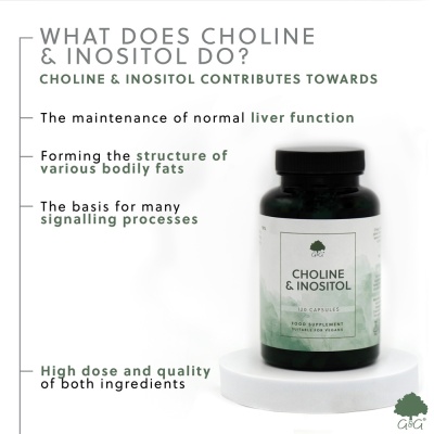 Choline & Inositol - 120 Vegan Capsules | G&G Vitamins