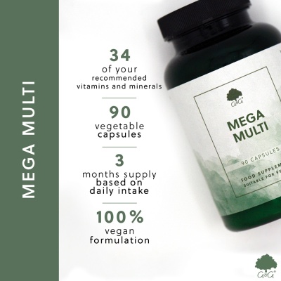 Mega Multi Multivitamin - 90 Vegan Capsules | G&G Vitamins