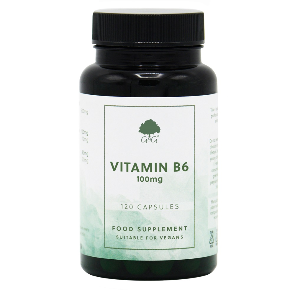 Vitamin B6 Pyridoxine 100mg - 120 Vegan Capsules | G&G Vitamins