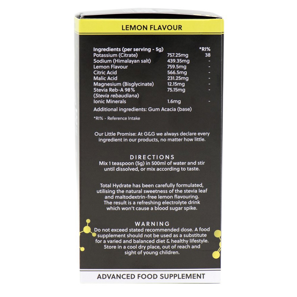 Total Hydrate Lemon - Electrolyte Powder - 150g Powder | G&G Vitamins