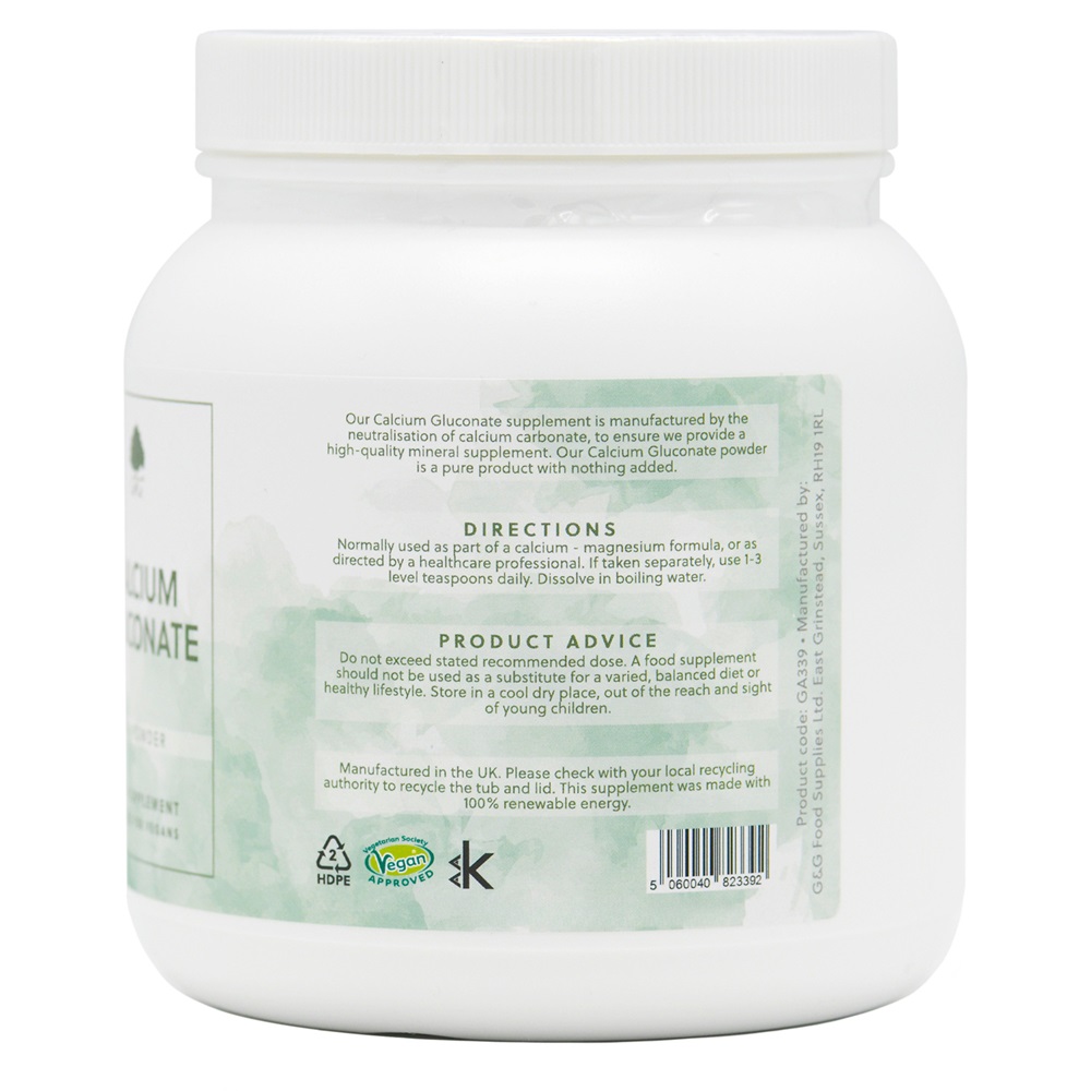 Calcium Gluconate - 350g Powder | G&G Vitamins