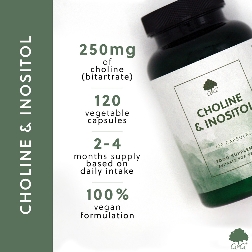 Choline & Inositol - 120 Vegan Capsules | G&G Vitamins