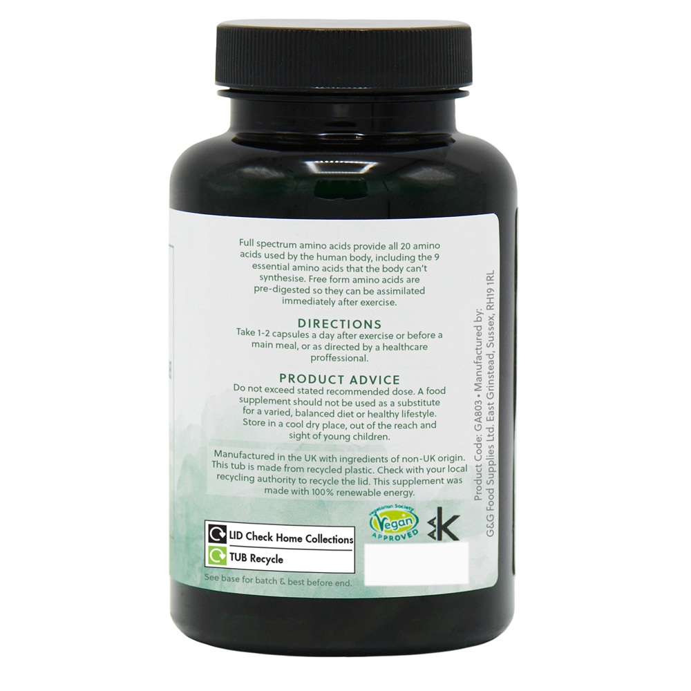 Full Spectrum Amino Acid Complex - 120 Capsules | G&G Vitamins