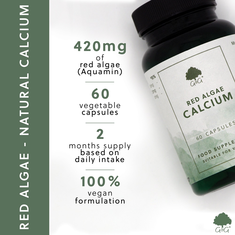 Red Algae Natural Calcium - 60 Vegan Capsules | G&G Vitamins